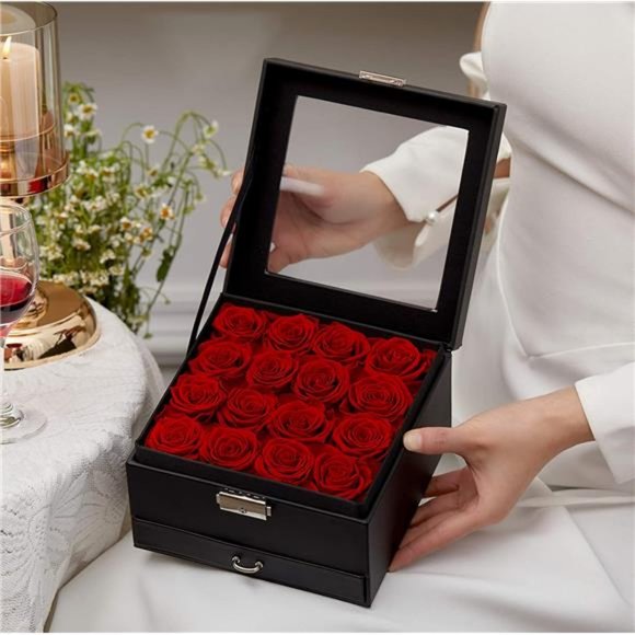 Accents | Preserved Roses Real Rose In A Box 16 Red Roses | Poshmark